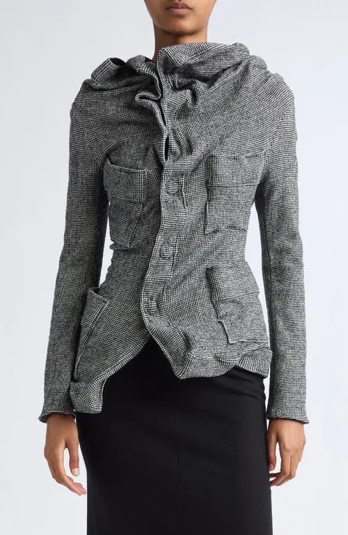 Junya Watanabe Twisted Wool Blend Jacket - Houndstooth