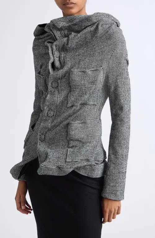 Junya Watanabe Twisted Wool Blend Jacket - Houndstooth