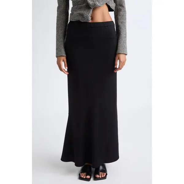 Junya Watanabe Wool Jersey Maxi Skirt - Black