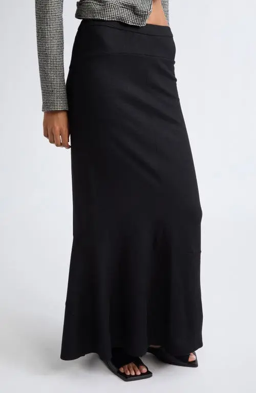 Junya Watanabe Wool Jersey Maxi Skirt - Black
