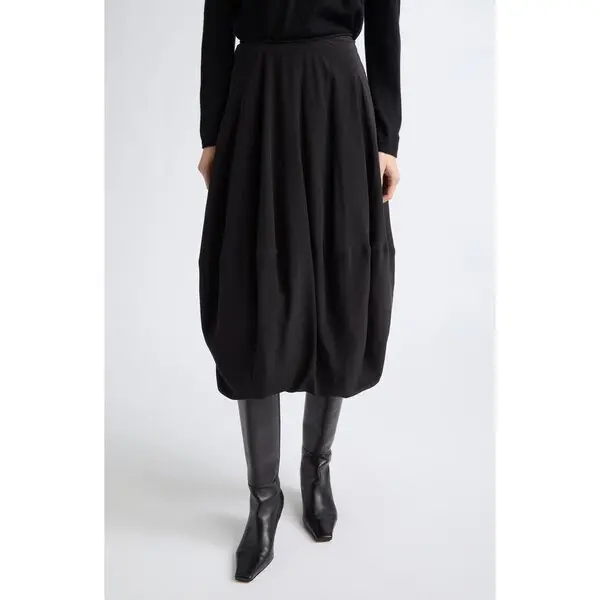 LEMAIRE Silk Crêpe De Chine Balloon Skirt - Black