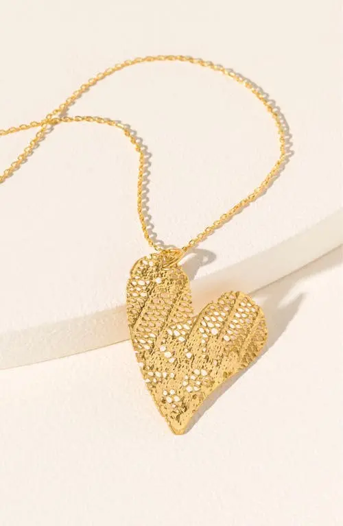 UNCOMMON GOODS Precious Dipped-lace Heart Necklace