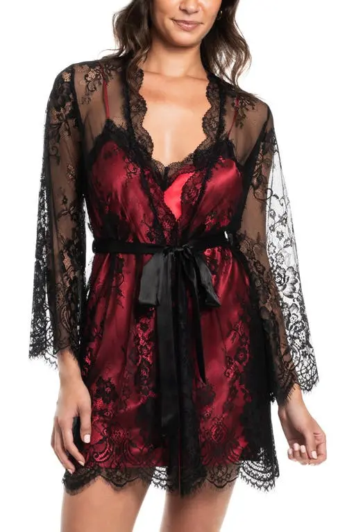 IN BLOOM BY JONQUIL Britta Lace Robe - Black