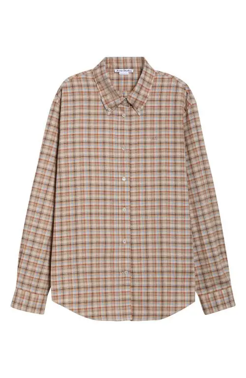 Acne Studios Sandrea Check Cotton & Linen Shirt
