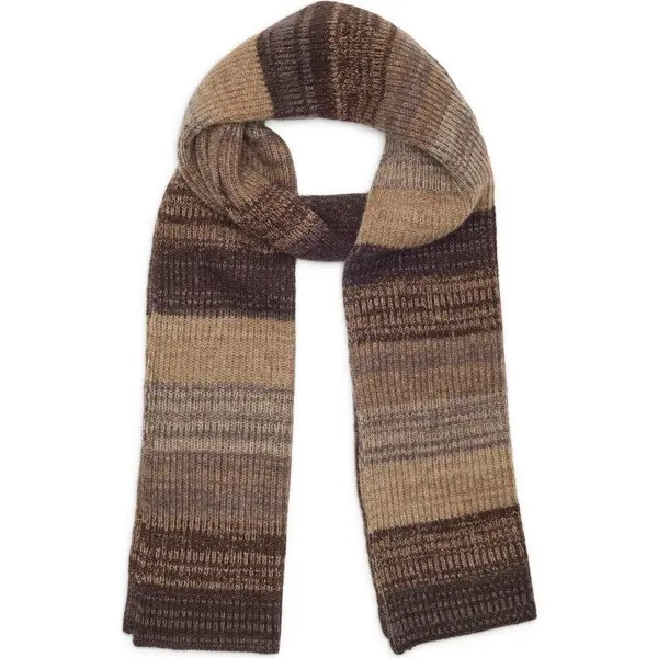 Nordstrom Wool & Cashmere Blend Marled Scarf - Brown Multi