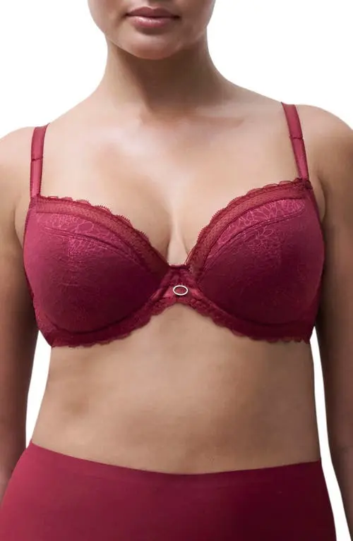 Chantelle Belle Sexy Plunge Unlined Underwire Bra - Raspberry