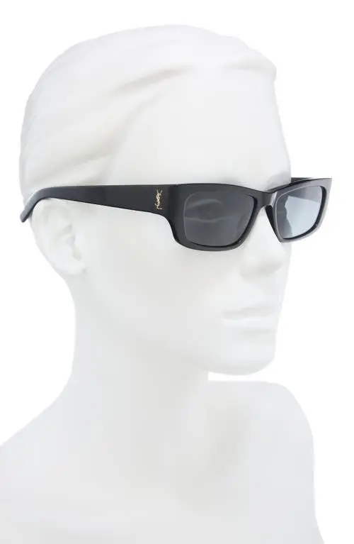 Saint Laurent Sl M182 Jazz 54mm Rectangle Sunglasses - Black
