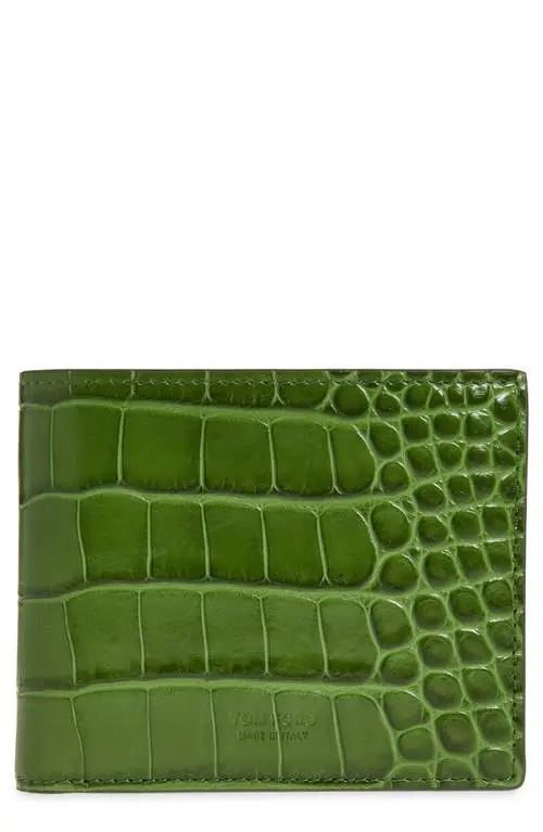 TOM FORD Embossed Leather Bifold Wallet - Cardamom