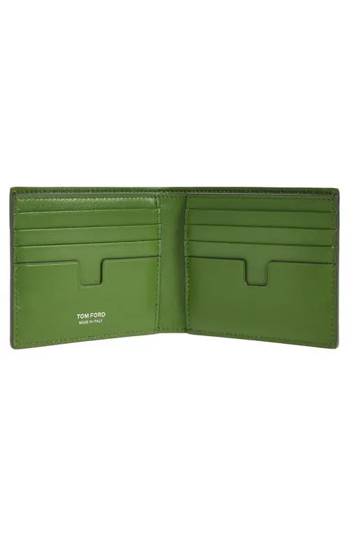 TOM FORD Embossed Leather Bifold Wallet - Cardamom