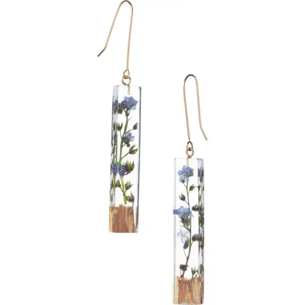 UNCOMMON GOODS Forget-me-not Palo Santo Earrings - Multi