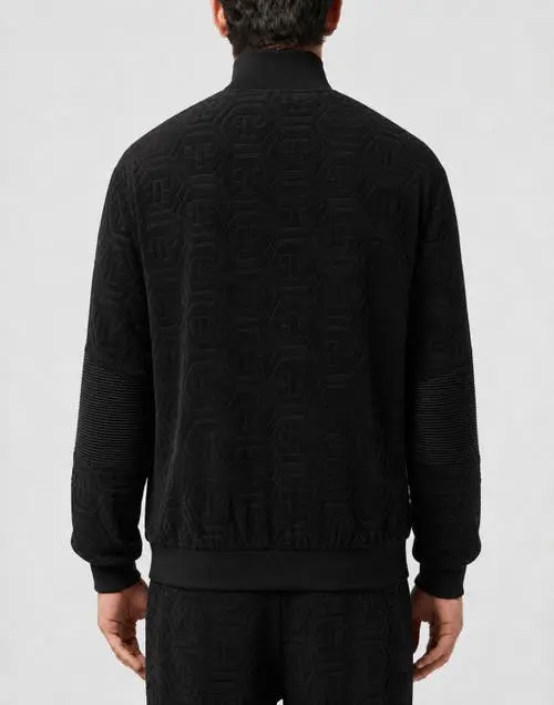 Philipp Plein Padded Tracksuit Jacket Biker Monogram