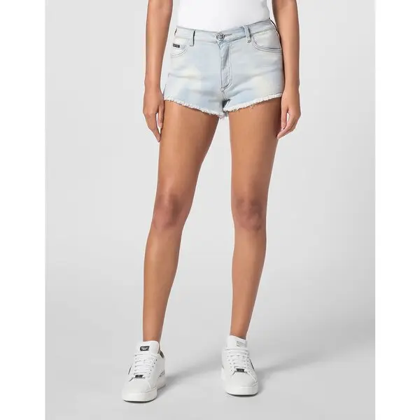 Philipp Plein Denim Shorts - Icecube