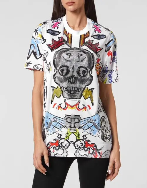 Philipp Plein T-shirt Fit With Crystals - Multicolor