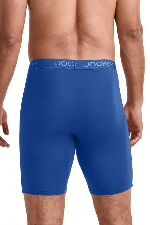 JOCKEY Chafe Proof Pouch Ultra Soft Modal 8.5" Long Leg Boxer Brief3 Pack - Blue Sunset
