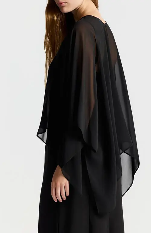 Ronen Chen Natalia Sheer Cape-sleeve Top