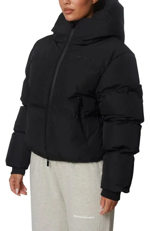 GOOD FOR NOTHING Short Pp Padded Hooded Jacket - Black