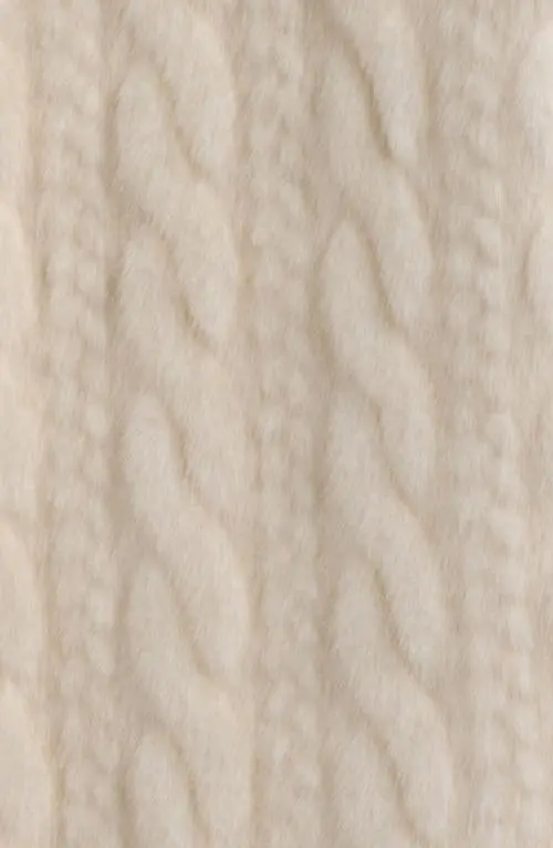 Love Token Lola Cable Detail Faux Fur Coat - Ivory