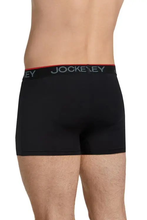 JOCKEY Chafe Proof Pouch Microfiber 3" Trunk3 Pack - Black