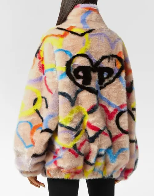 Philipp Plein Eco Fur Jacket Heart