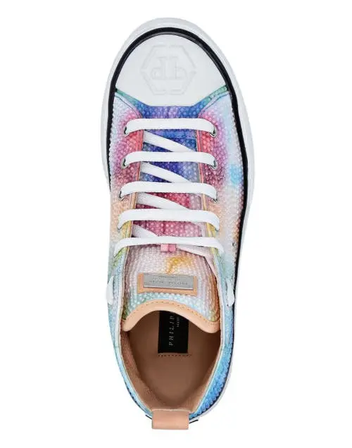 Philipp Plein Satin Hi-top Sneakers Tie Dye