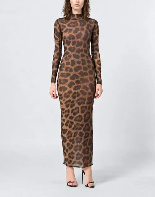 Philipp Plein Open Back Tulle Dress - Leopard