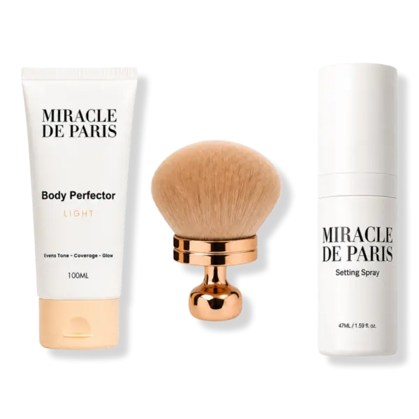 MIRACLE DE PARIS Body Perfector, Body Brush + Setting Spray Bundle - Light