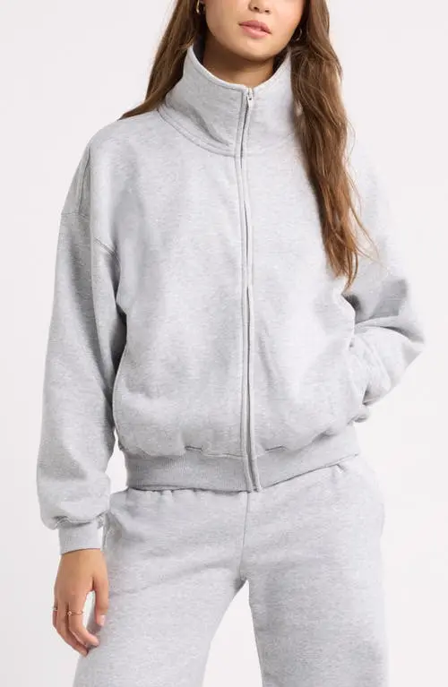 Bp. Everyday Fleece Funnel Neck Zip Sweatshirt - Grey Soft Heather