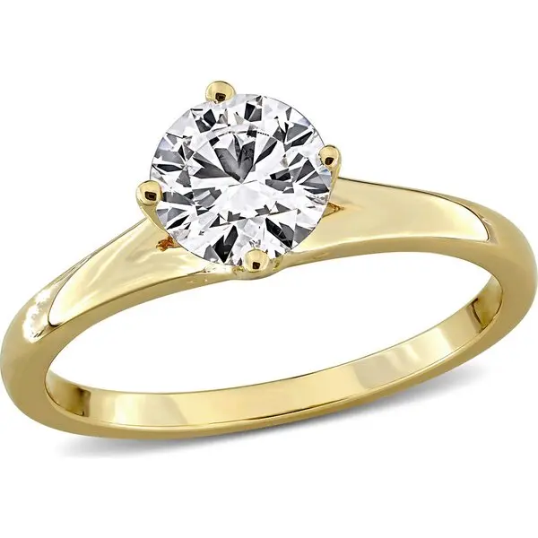 JULIANNA B. Lab Grown Diamond Solitaire Ring Sterling Silver - Yellow Plated