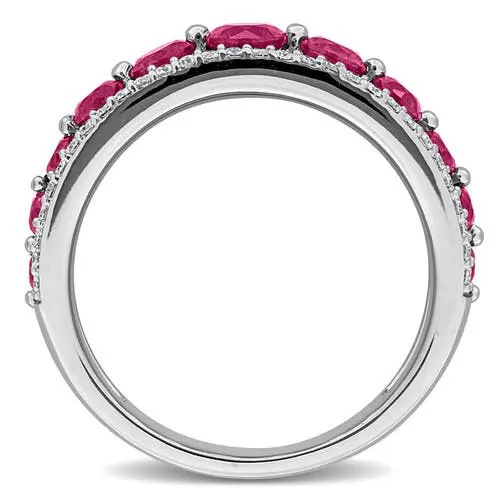 JULIANNA B. Lab-created Gemstone & Diamond Graduated Ring 14k - Created Ruby