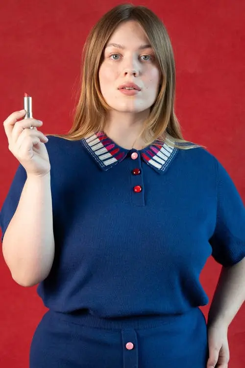 RACHEL ANTONOFF Lipstick Polo Sweater