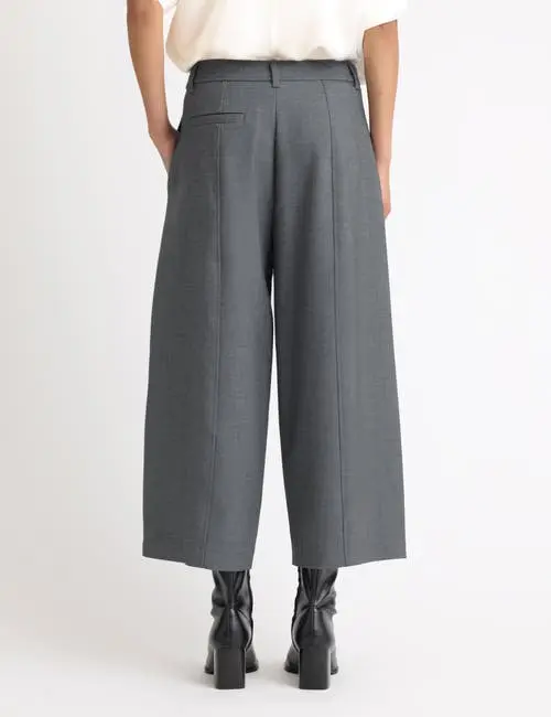 ALBARAY Mid Rise Wide Barrel Culotte Trousers