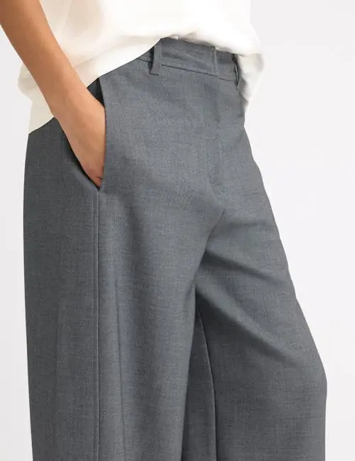 ALBARAY Mid Rise Wide Barrel Culotte Trousers