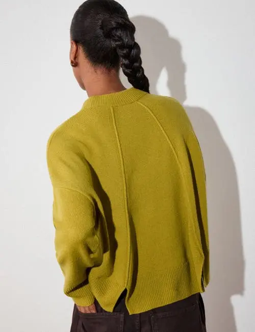Whistles 100% Wool Seam Detail Crew Knit Jumper