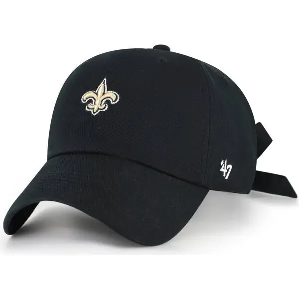 '47 New Orleans Saints Bow Back Clean Up Adjustable Hat - Black