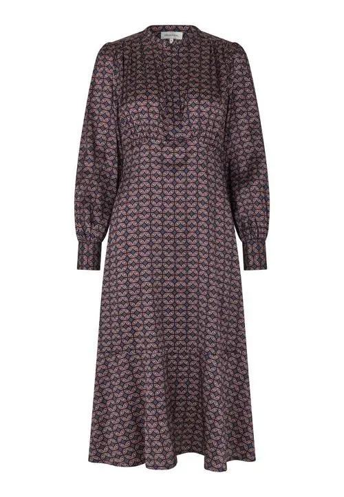 DEA KUDIBAL Rudydea Draped Silk Geometric Midi Dress