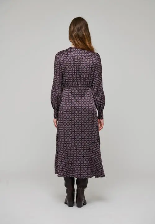 DEA KUDIBAL Rudydea Draped Silk Geometric Midi Dress