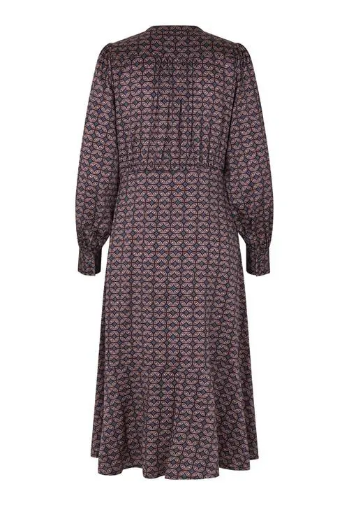 DEA KUDIBAL Rudydea Draped Silk Geometric Midi Dress