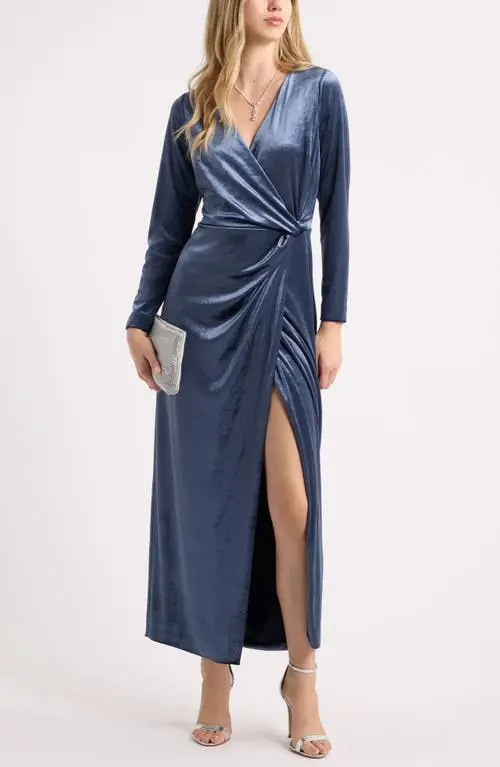 Chelsea28 Twist Long Sleeve Maxi Dress - Navy Iris