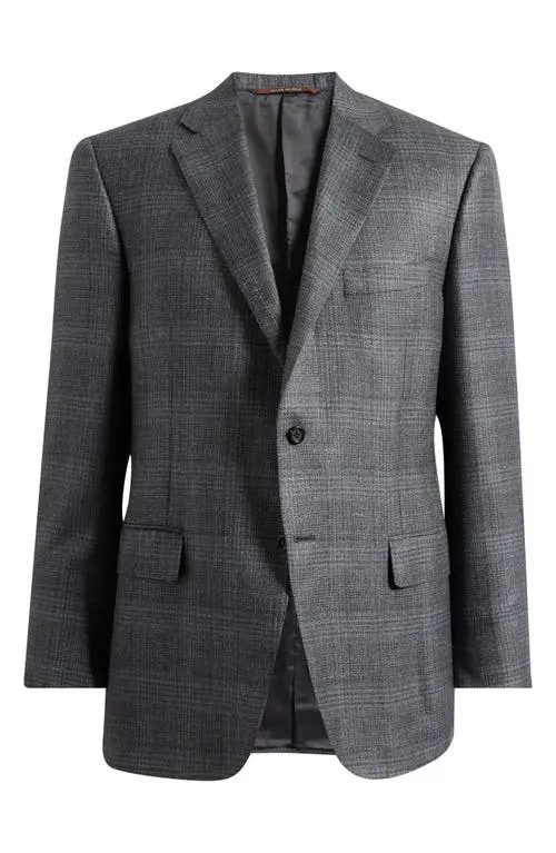 Canali Siena Regular Fit Plaid Wool Sport Coat - Grey
