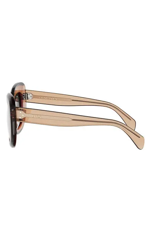 Celine 53mm Gradient Geometric Cat Eye Sunglasses - Orange/gradient Smoke