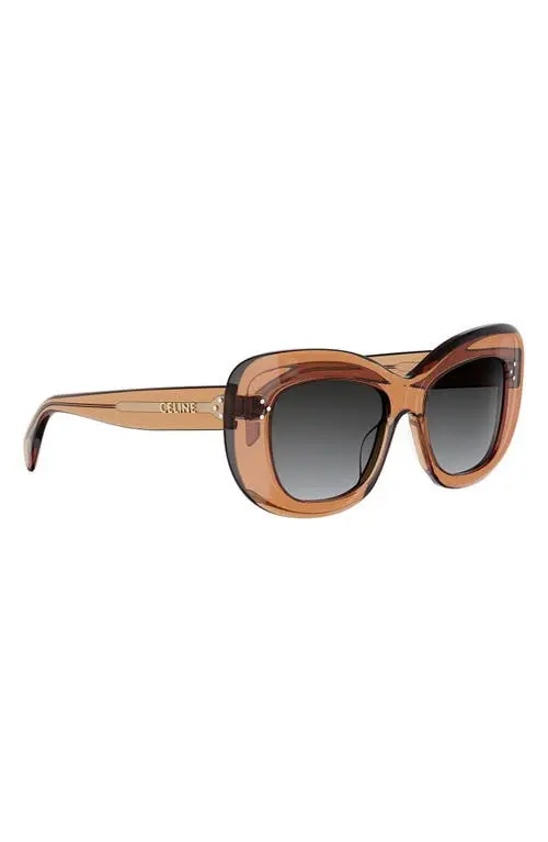Celine 53mm Gradient Geometric Cat Eye Sunglasses - Orange/gradient Smoke