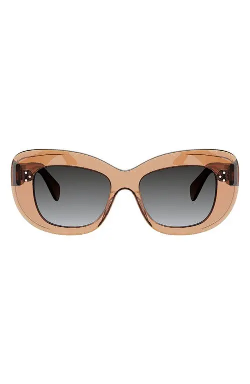 Celine 53mm Gradient Geometric Cat Eye Sunglasses - Orange/gradient Smoke