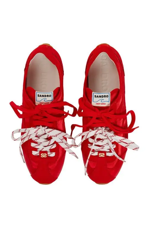 Sandro Mixed-material Light Wave Trainers