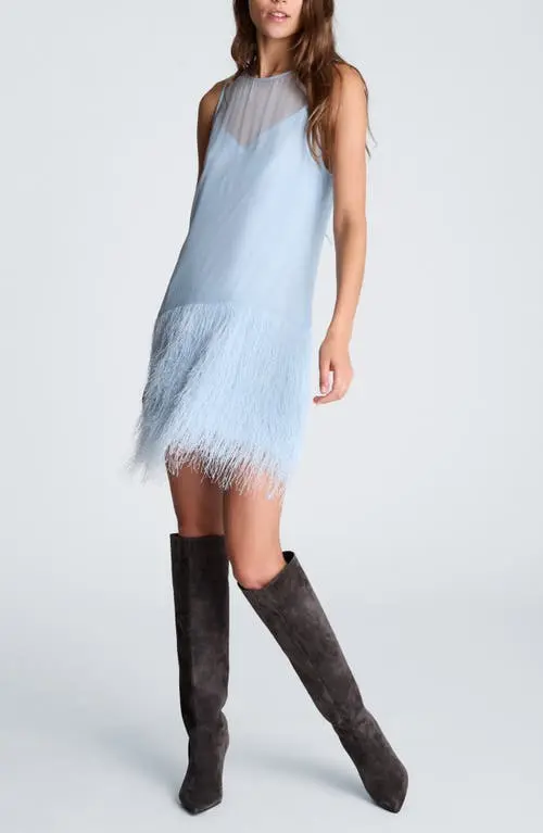 KENNETH COLE COLLECTION Faux Fur Fringe Shift Minidress