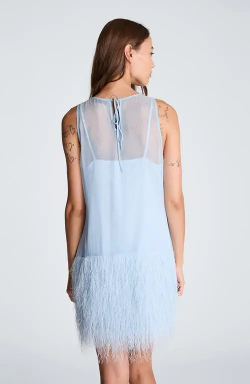 KENNETH COLE COLLECTION Faux Fur Fringe Shift Minidress