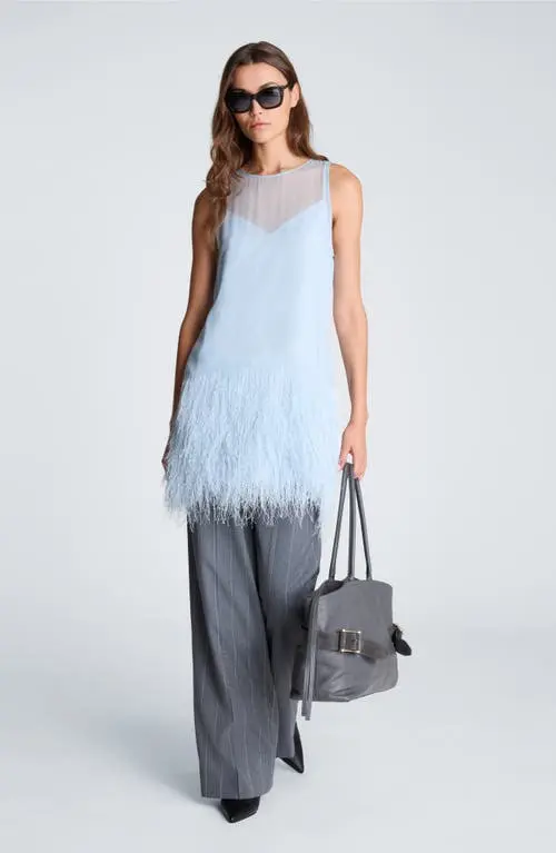 KENNETH COLE COLLECTION Faux Fur Fringe Shift Minidress