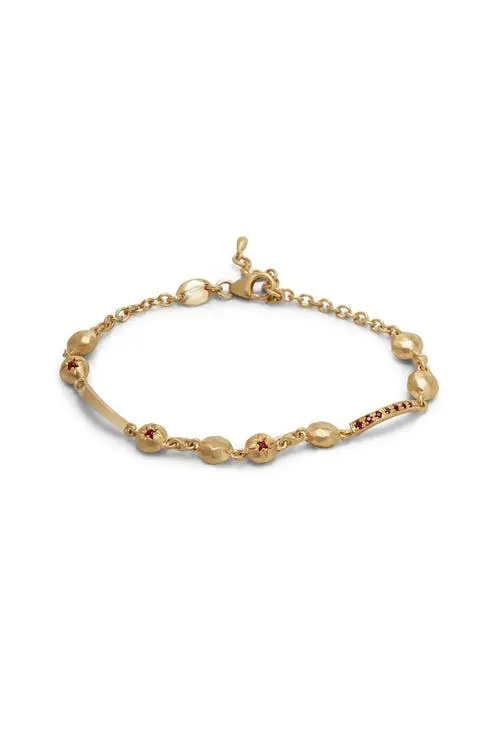 ELOISE JEWELRY Arch Bracelet Fire Element Ruby - Gold/red Ruby