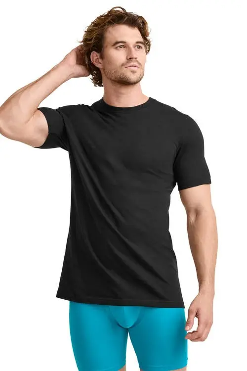 JOCKEY Big & Tall 100% Cotton Classic Crew Neck Undershirt12 Pack - Black