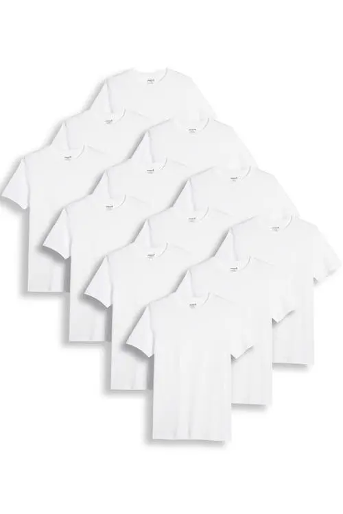 JOCKEY Big & Tall 100% Cotton Classic Crew Neck Undershirt12 Pack - White