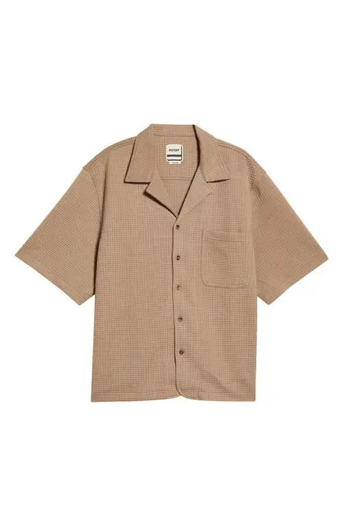 RIZORT Lukus Waffle Knit Camp Shirt - Grey